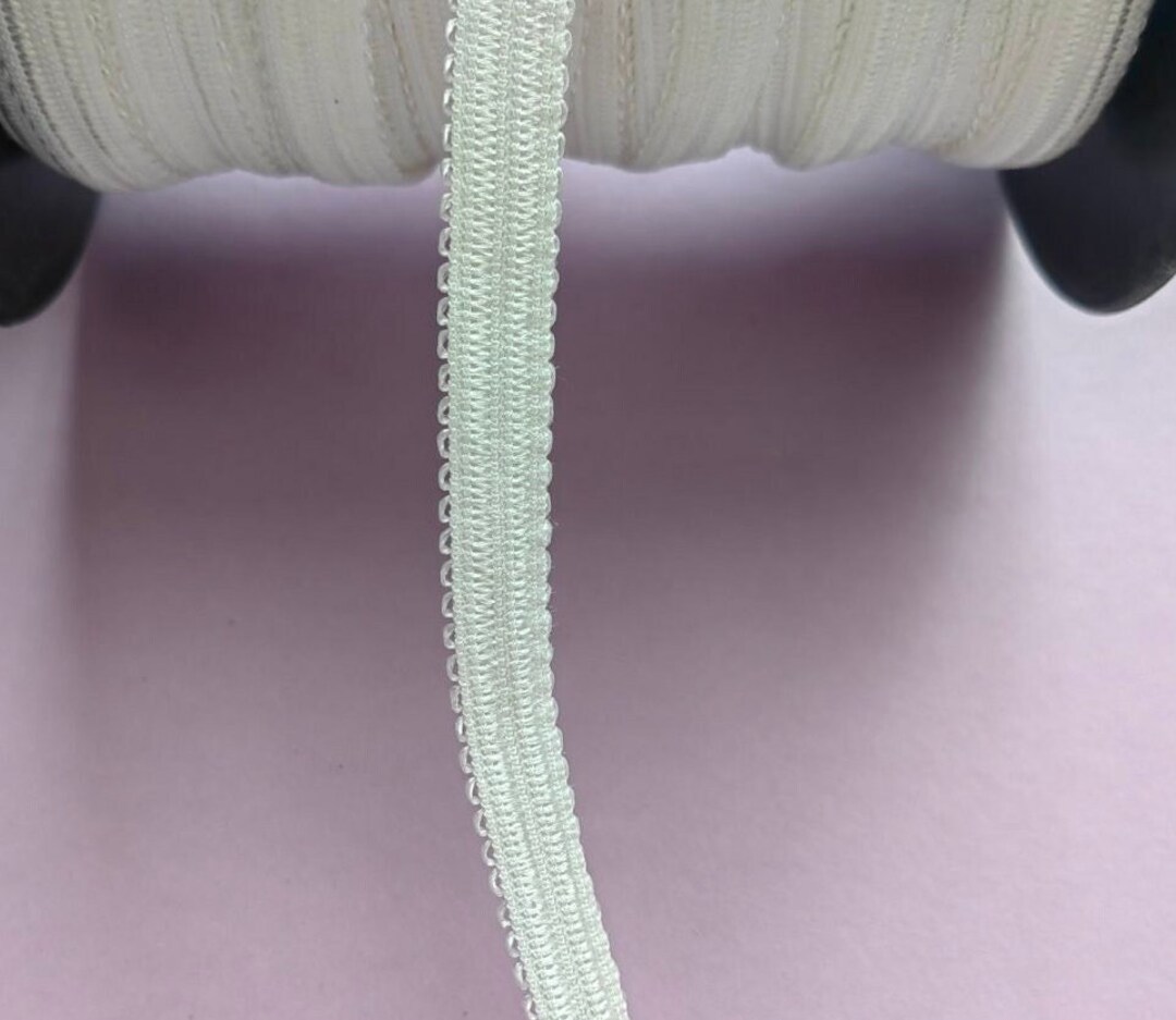 5 Yards/meters - 1/2" (11mm) White Satin Plush Back Bra Strap Elastic ...