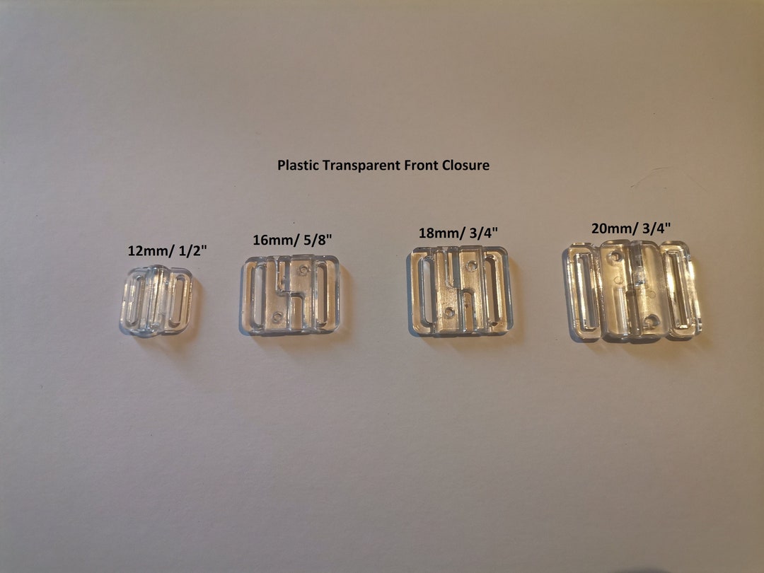 Plastic Transparent Clear Front Closing Bikini Clasp Clickers Hook ...