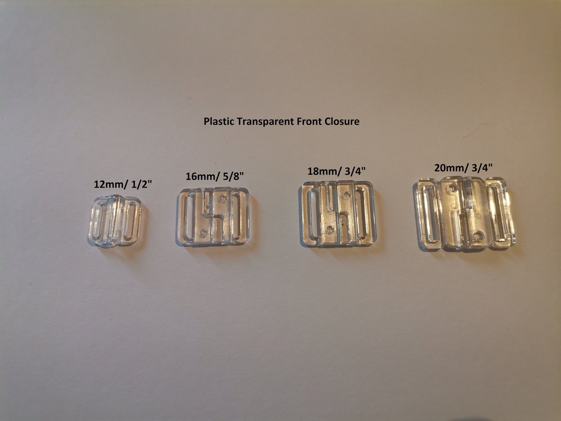 Plastic Transparent Clear Front Closing Bikini Clasp Clickers Hook ...