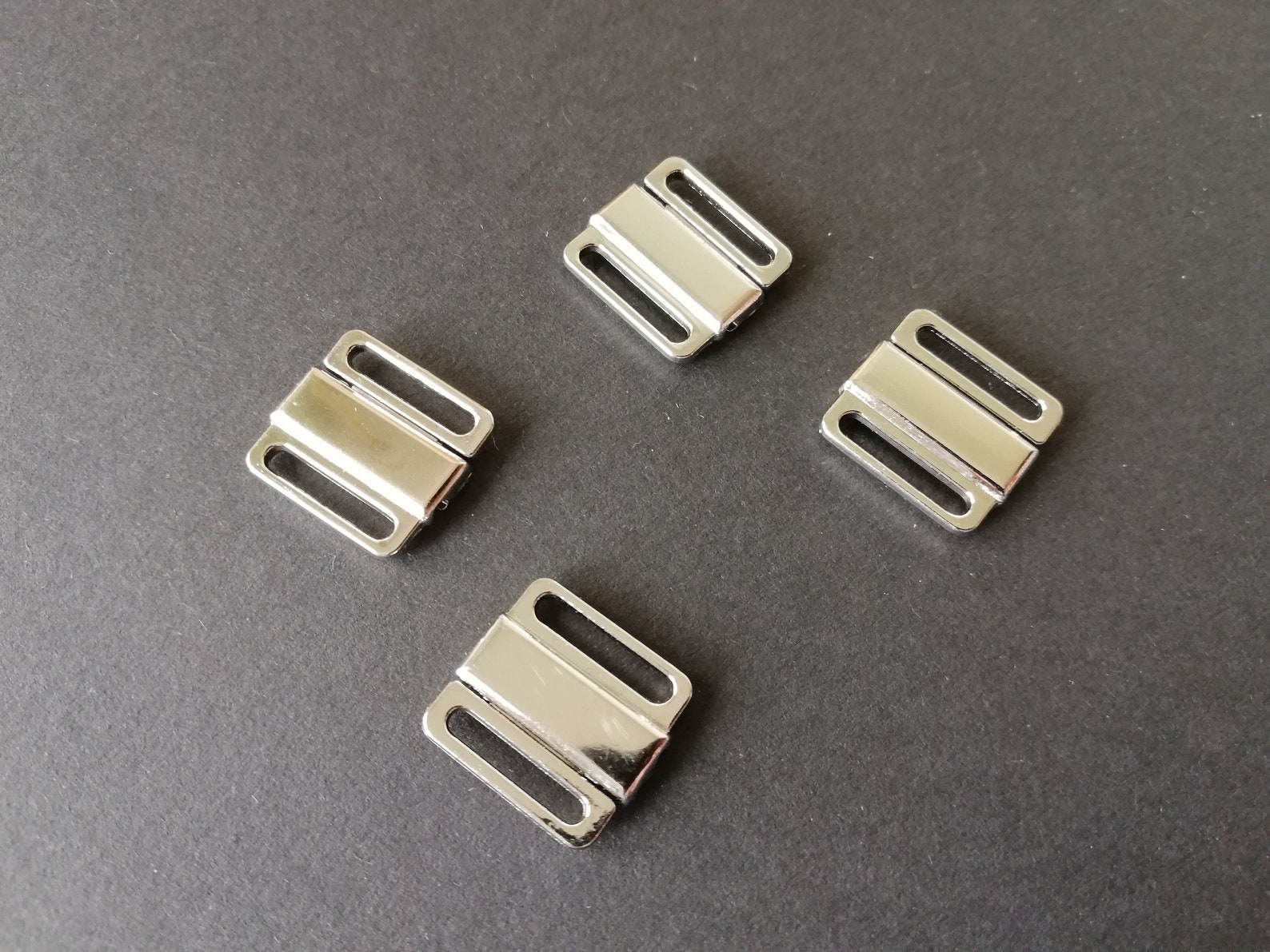 1 Piece-1/2"(12mm)-silver Metal Front Closing,bikini Clasp,clicker ...