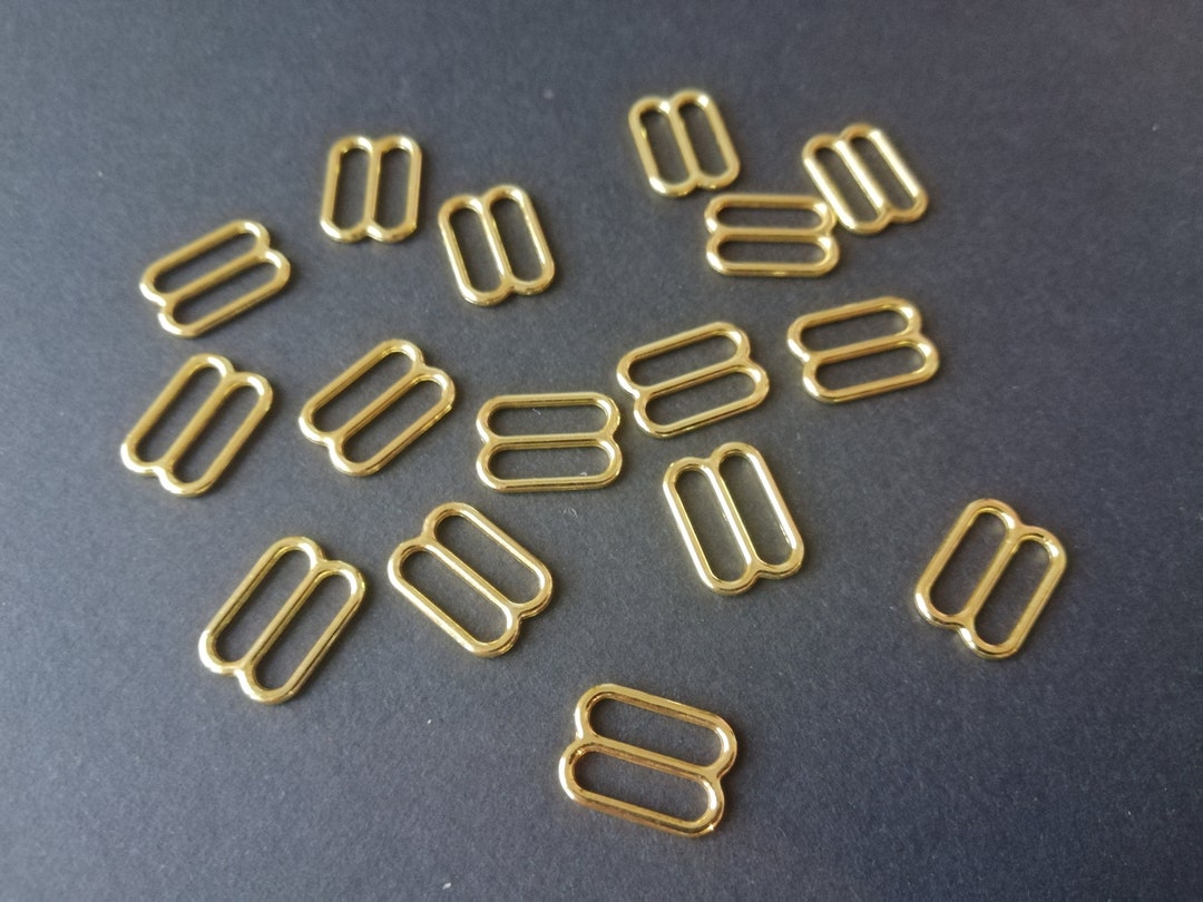50pcs-3/8"(10mm)-gold Sliders,bra Strap Adjuster,making,lingerie Sewing ...
