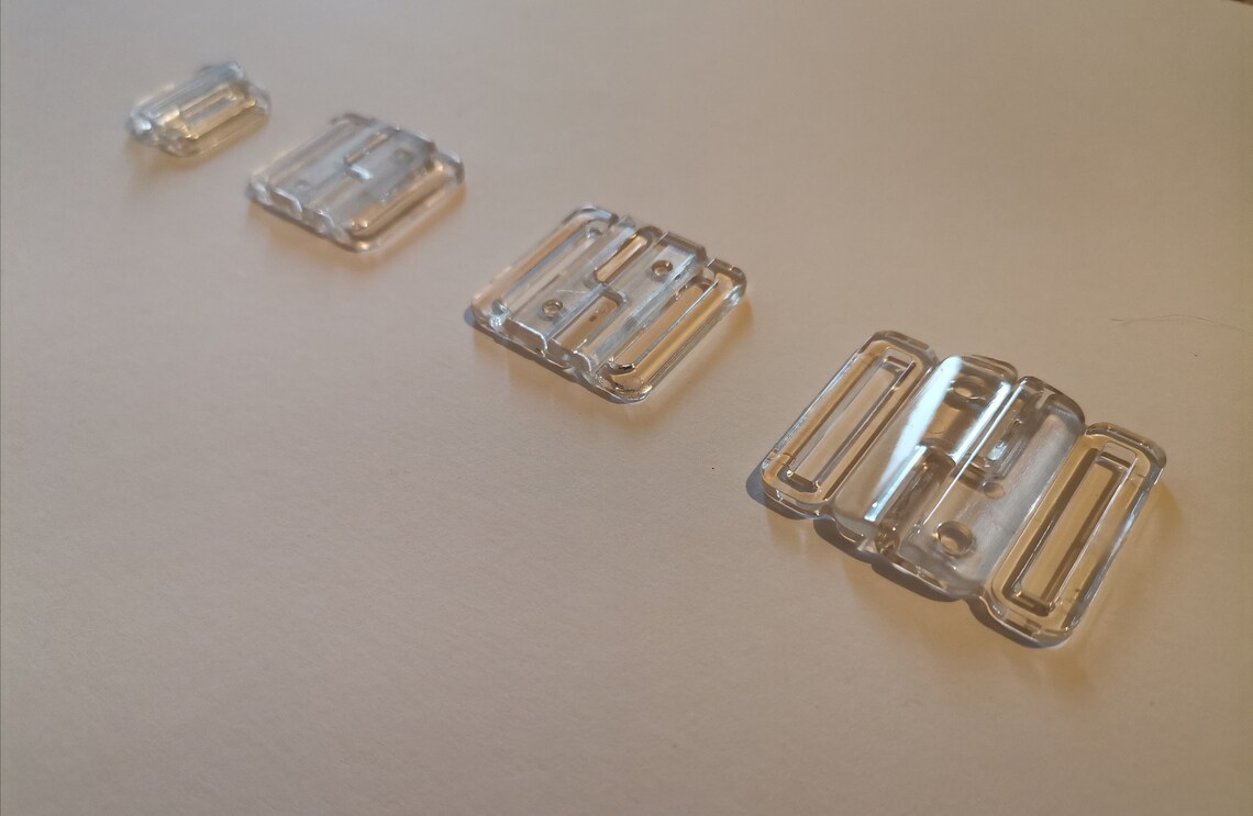 Plastic Transparent Clear Front Closing Bikini Clasp Clickers Hook ...