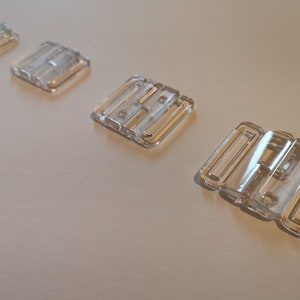 Plastic Transparent Clear Front Closing Bikini Clasp Clickers Hook ...