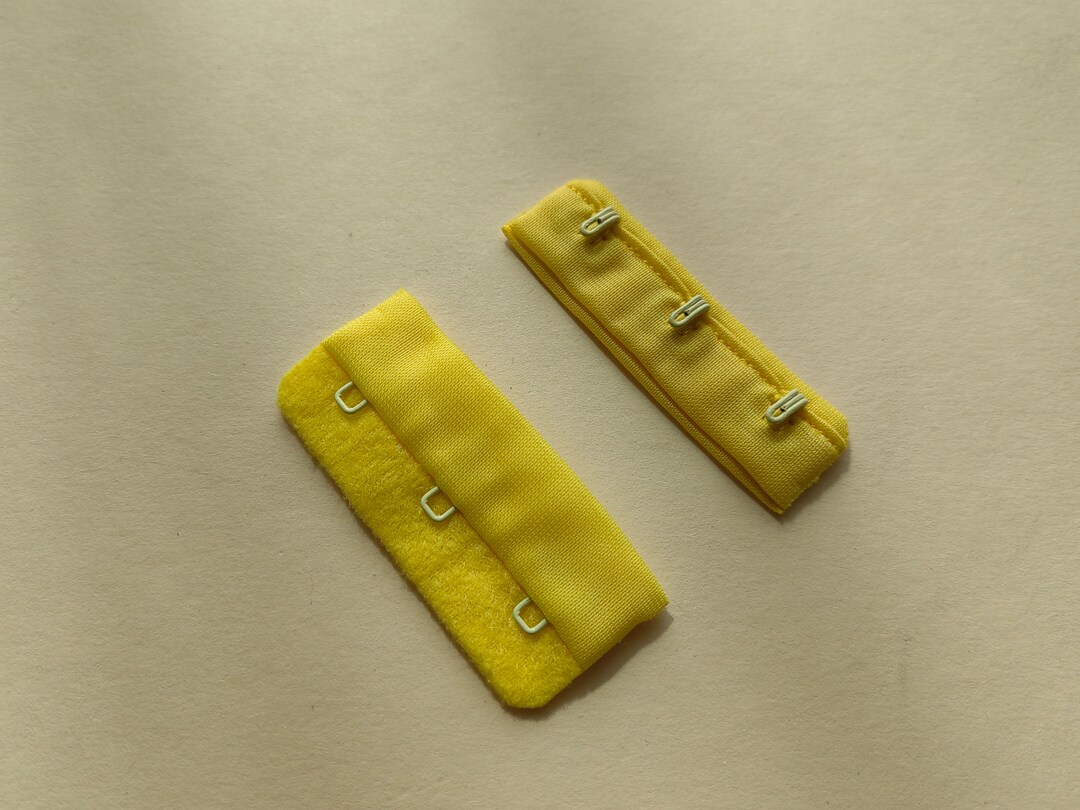 50pcs Yellow 3 Hook and Eye Bra Closures 0.4" X 1.95" for Bra Making ...