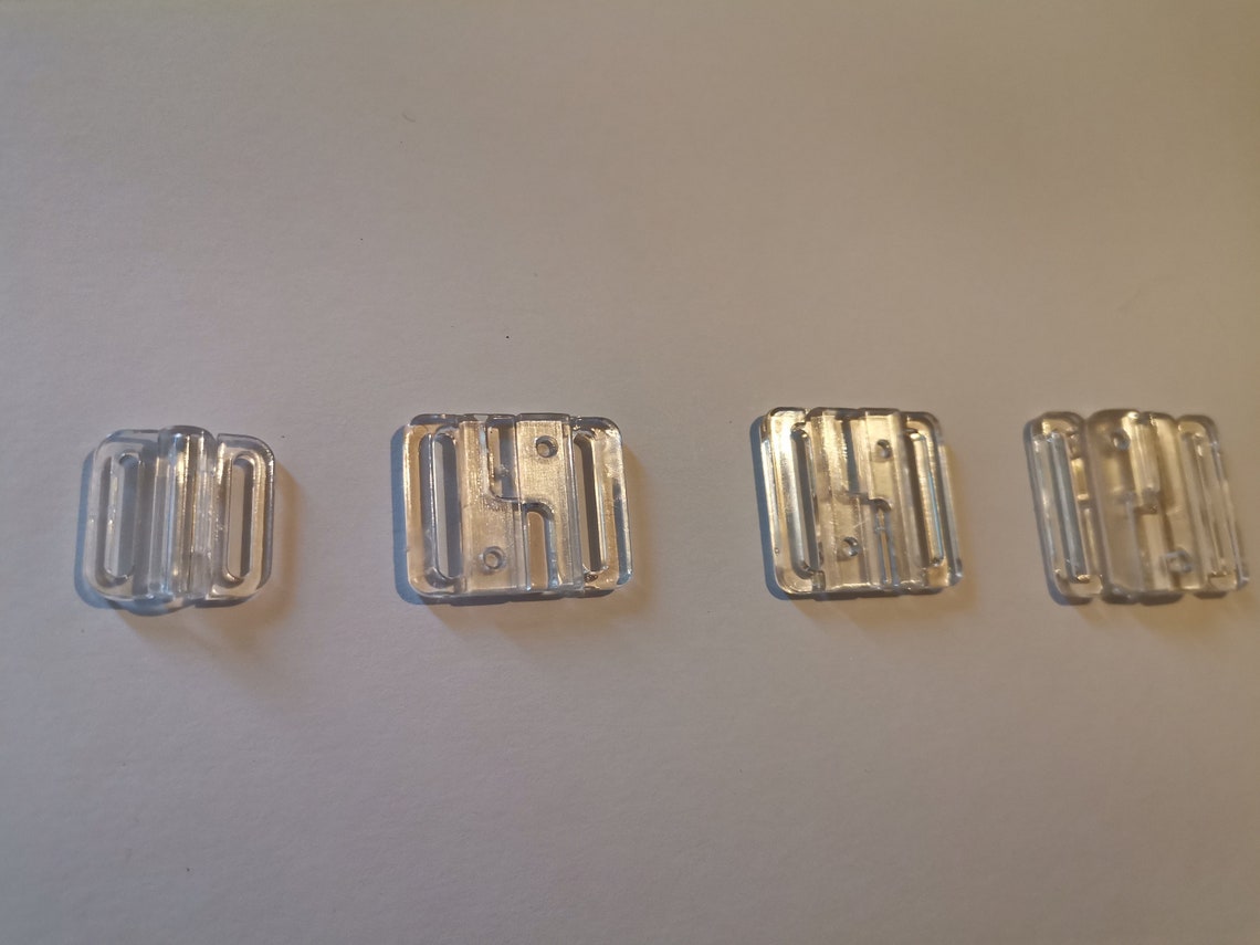 Plastic Transparent Clear Front Closing Bikini Clasp Clickers Hook ...