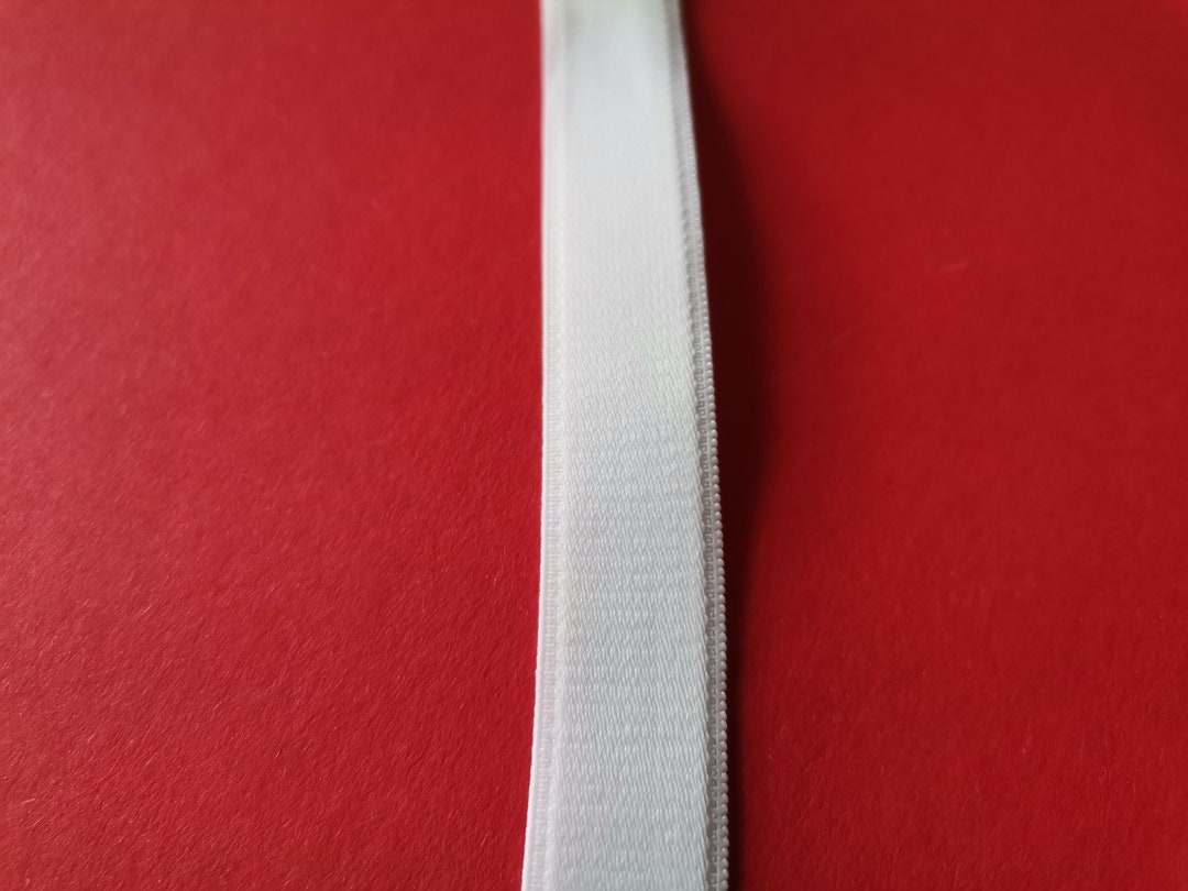 50 Y./m.-5/8"(15mm) White Satin Plush Back Bra Strap Elastic,bra Making ...