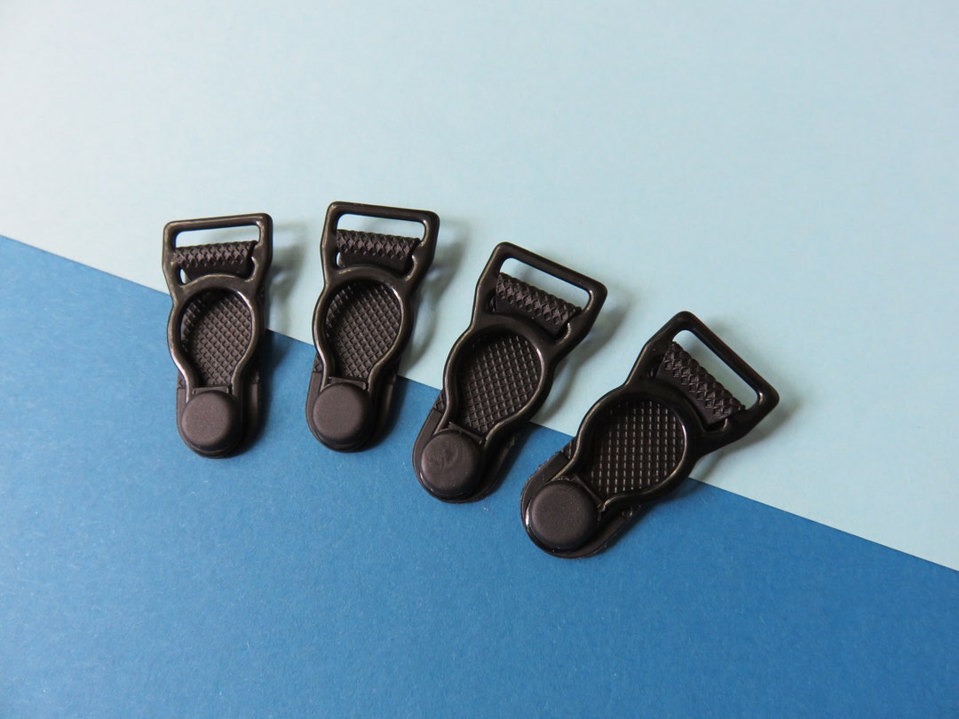 4pcs - 1/2"(12mm)-black Garter Suspender Clips,strap Adjuster,making ...