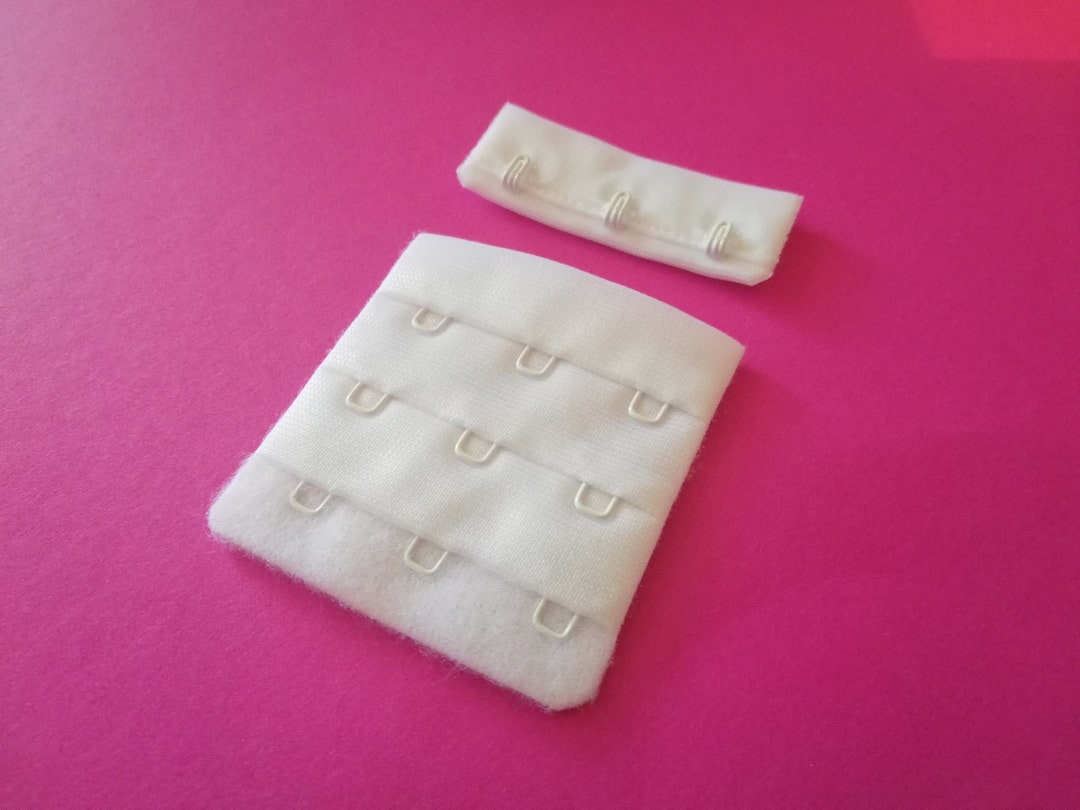 White 3 Hook and Eye Bra Closures 2.24" X 2.05" for Bra Making ...