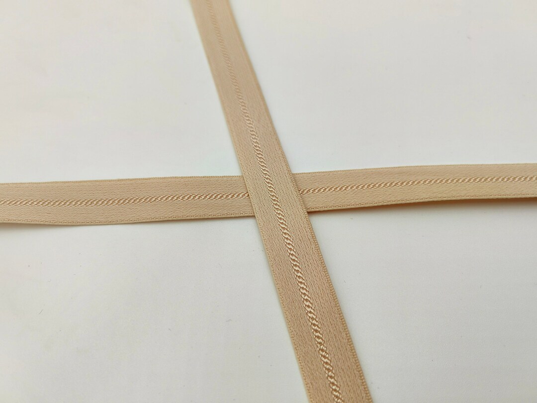 5 Yards/meters-5/8" (15mm) Beige Satin Plush Back Bra Strap Elastic,bra ...