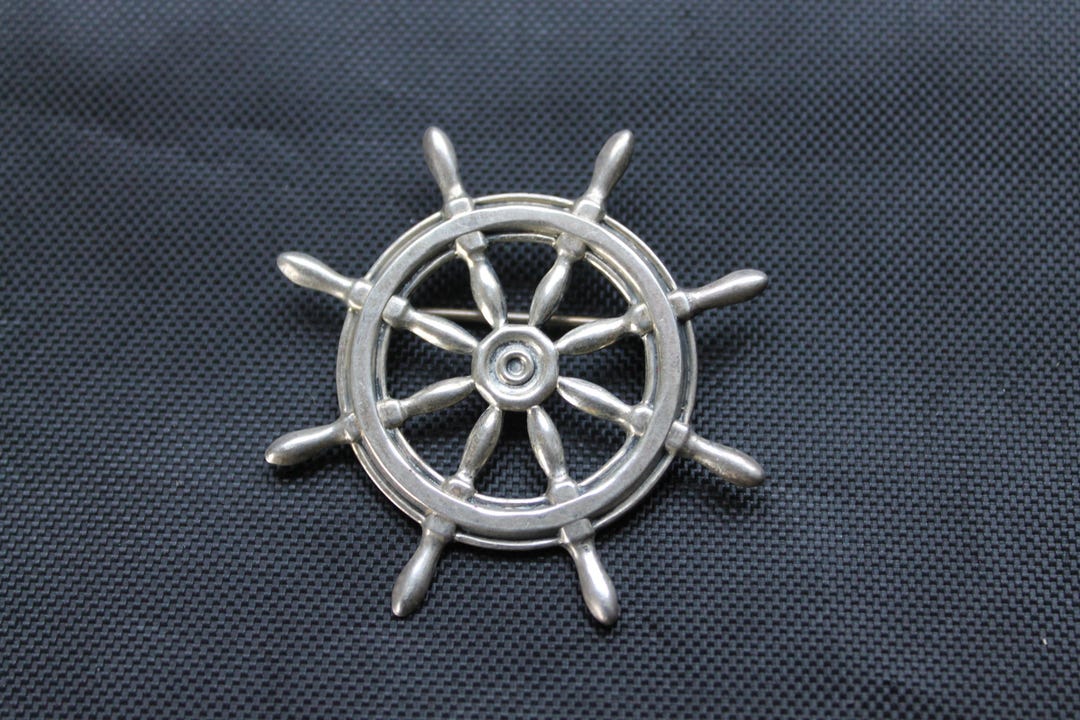 Vintage Sterling Silver Ships Wheel Lapel Pin - Etsy