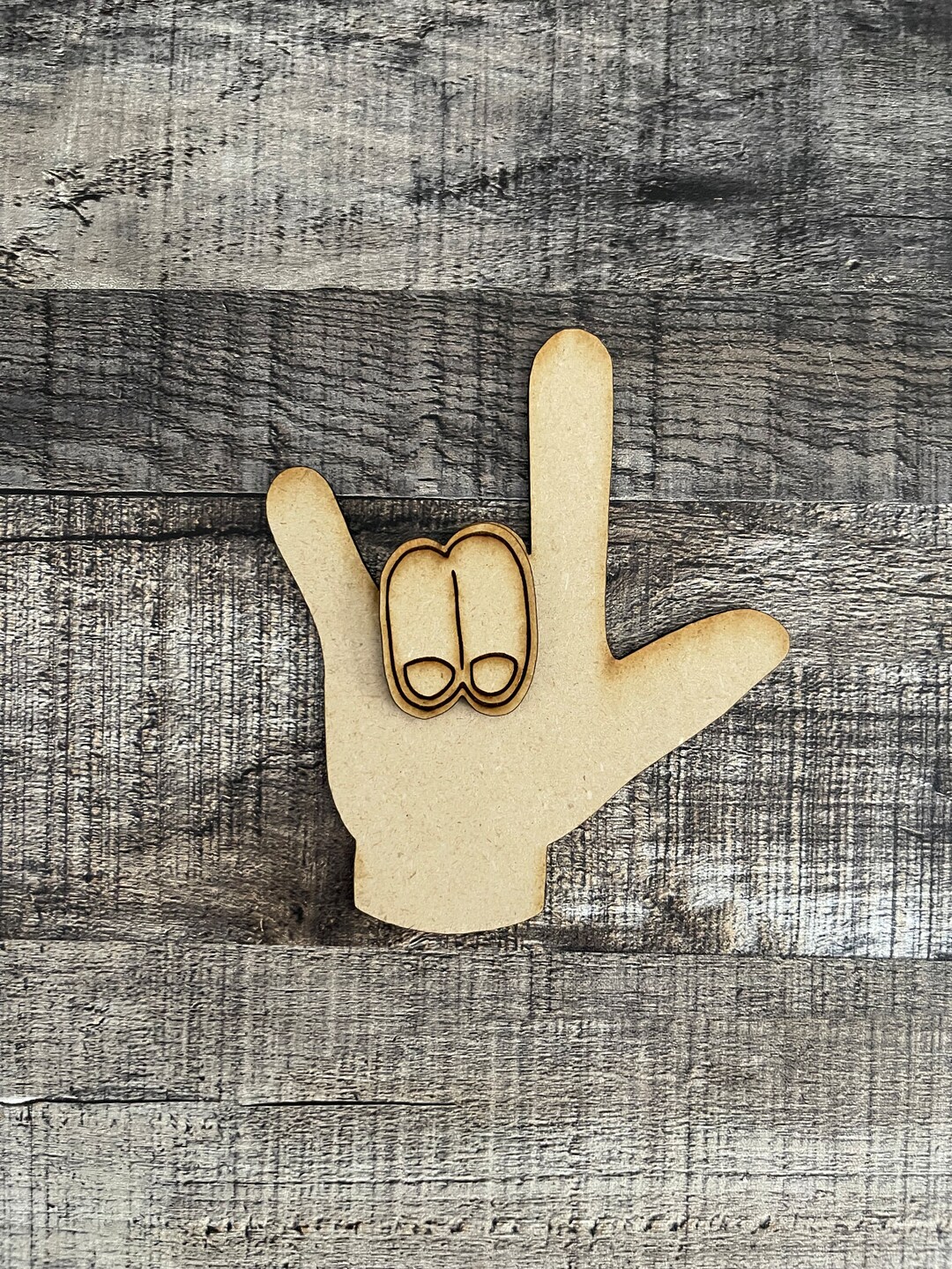 MDF ILY Right Hand Cutout - Etsy