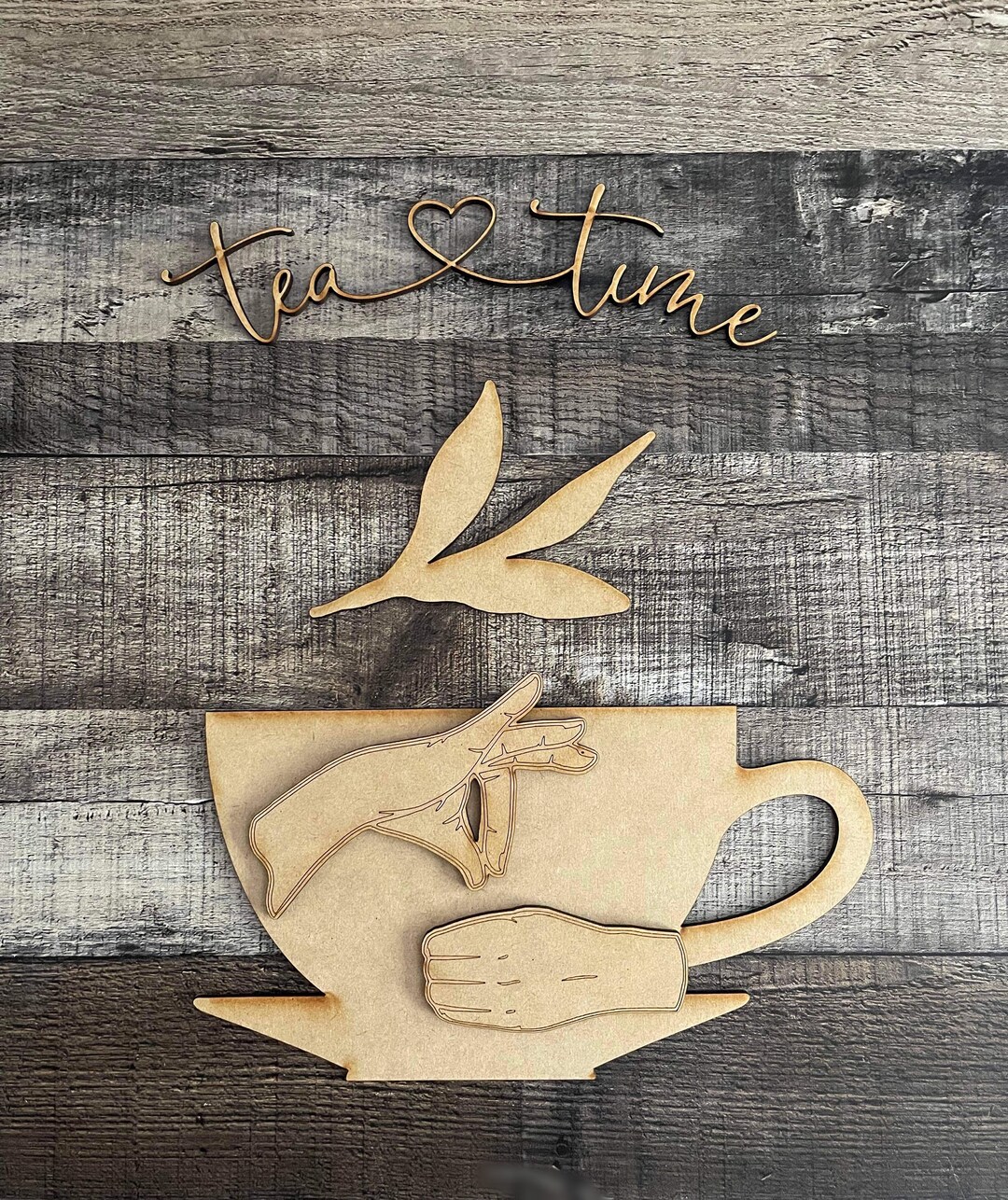 MDF Tea Lover Sign Language Cutouts With MDF Tea Cup Cutout, Mdfs Tea ...