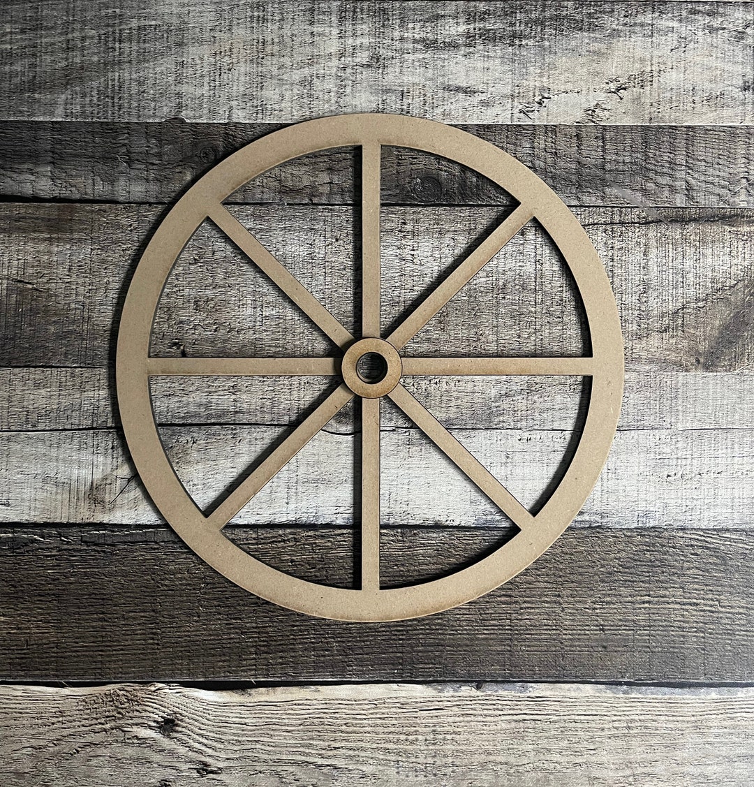 MDF 10.75 Farmhouse Wagon Wheel Cutout - Etsy