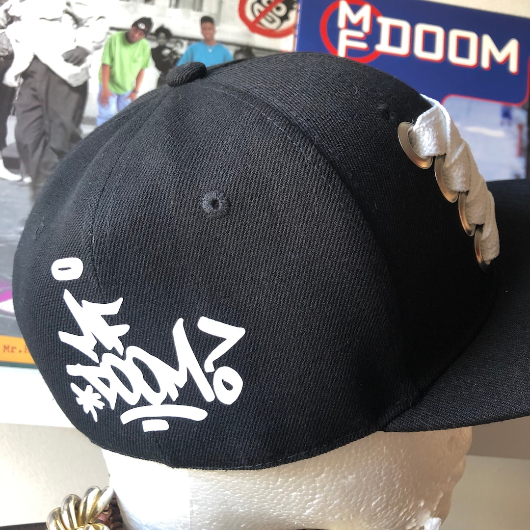 MF DOOM Custom Snapback Cap With Fat Lace and MF Doom Logo. Hip Hop - Etsy