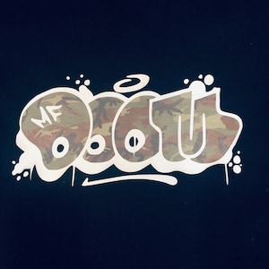 MF DOOM Bubble Letters Graffiti T-shirt. White & Camo Logo. - Etsy