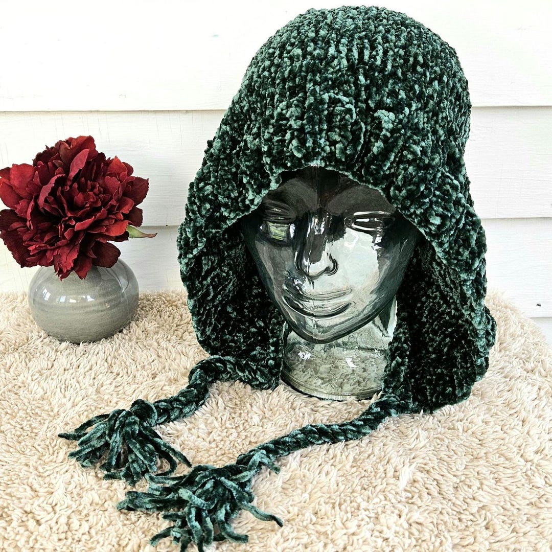 Green Velvet Wizard Cosplay Hood | Medieval Ren Faire Costume | Fantasy ...