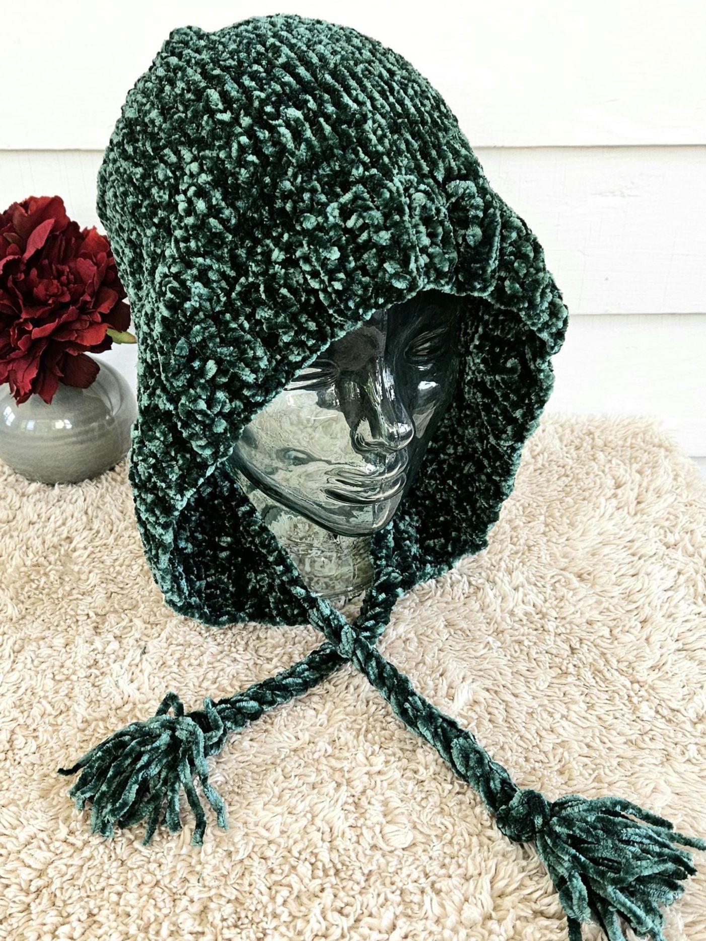 Green Velvet Wizard Cosplay Hood | Medieval Ren Faire Costume | Fantasy ...