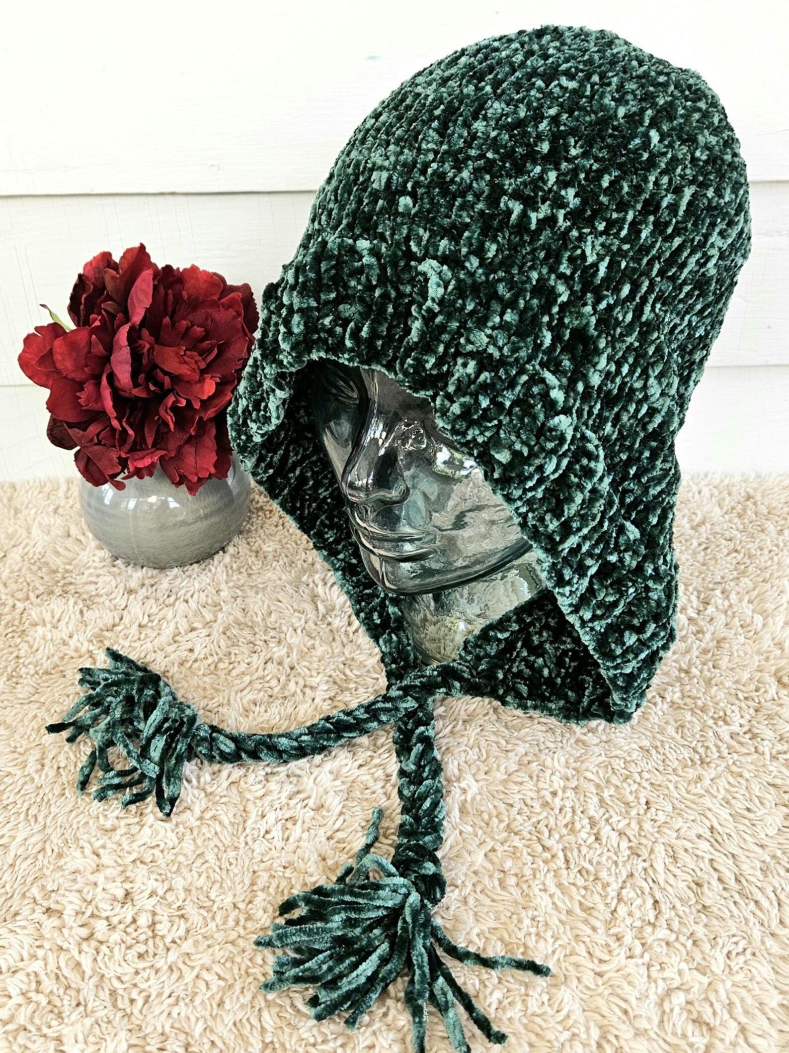 Green Velvet Wizard Cosplay Hood | Medieval Ren Faire Costume | Fantasy ...