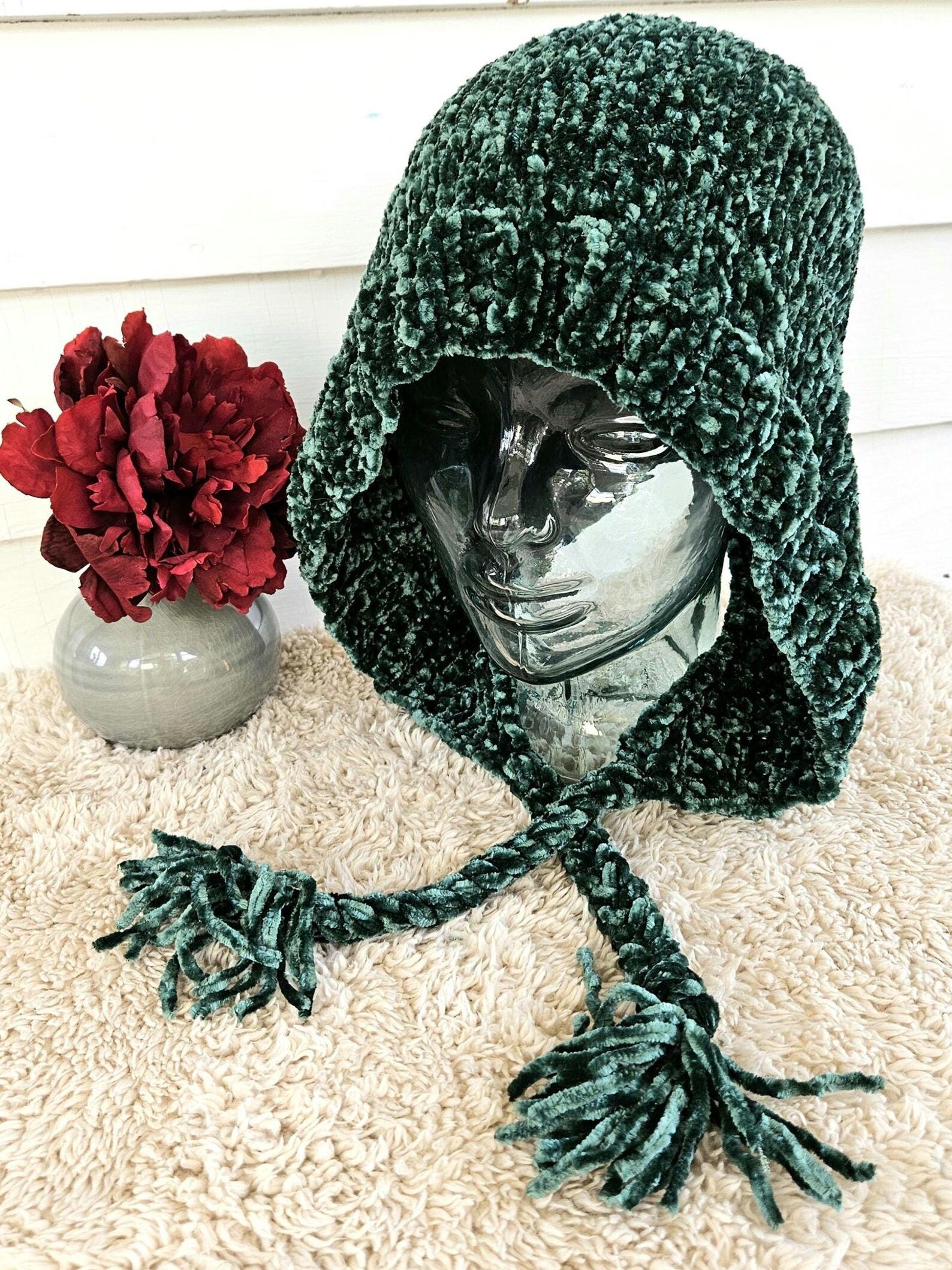 Green Velvet Wizard Cosplay Hood | Medieval Ren Faire Costume | Fantasy ...
