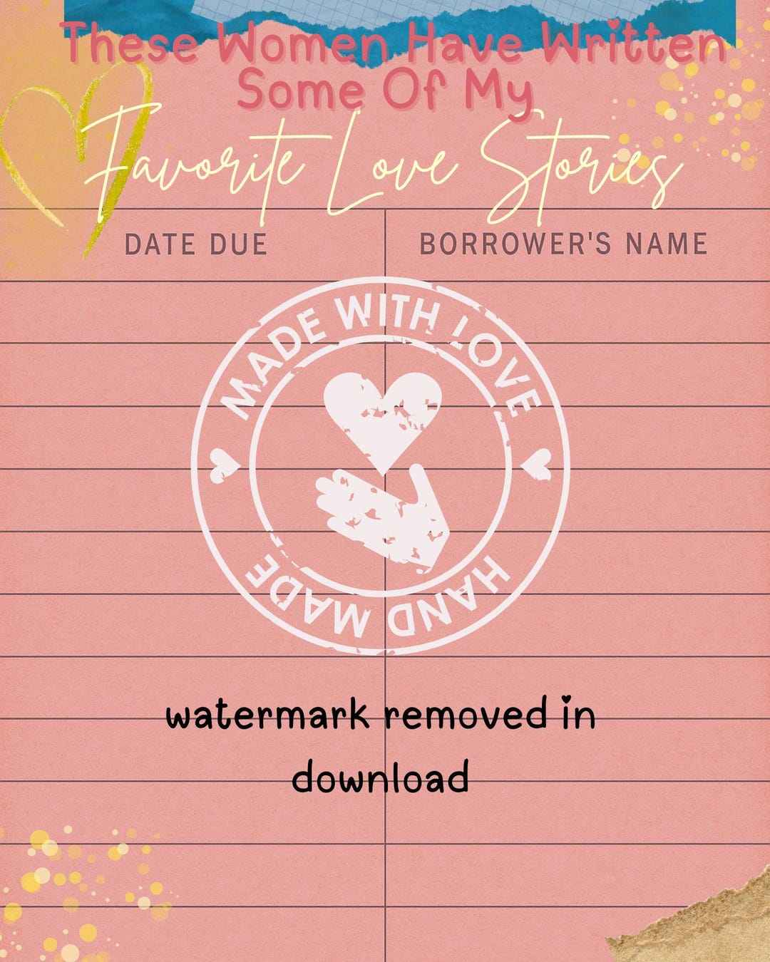 ROSE GOLD Library Book Checkout Poster - Author Signatures - Author ...