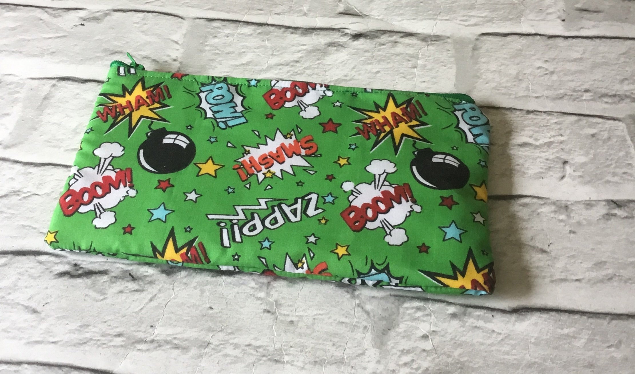Bang Boom Zap Pencil Case Comic Script Zipper Pouch - Etsy UK