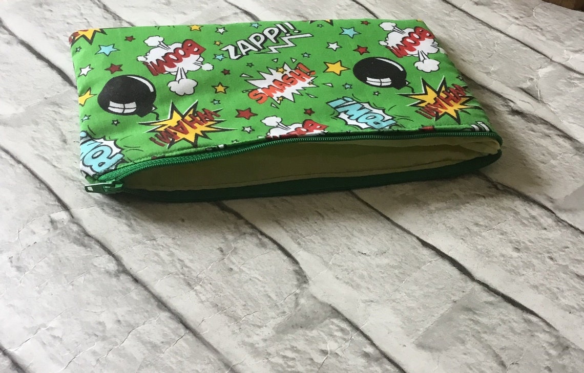 Bang Boom Zap Pencil Case Comic Script Zipper Pouch - Etsy UK
