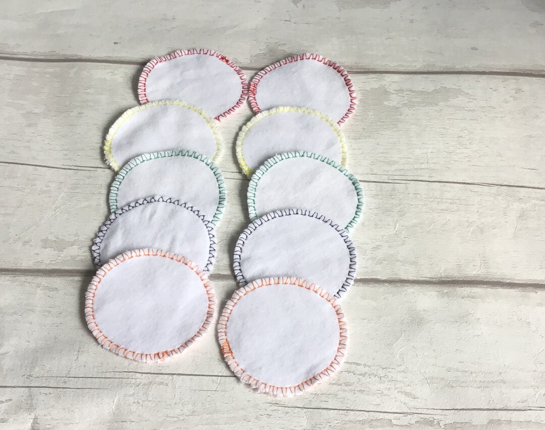 10 Reusable Makeup Pads, White Cotton Rounds Set, 10 Facial Scrubbies ...