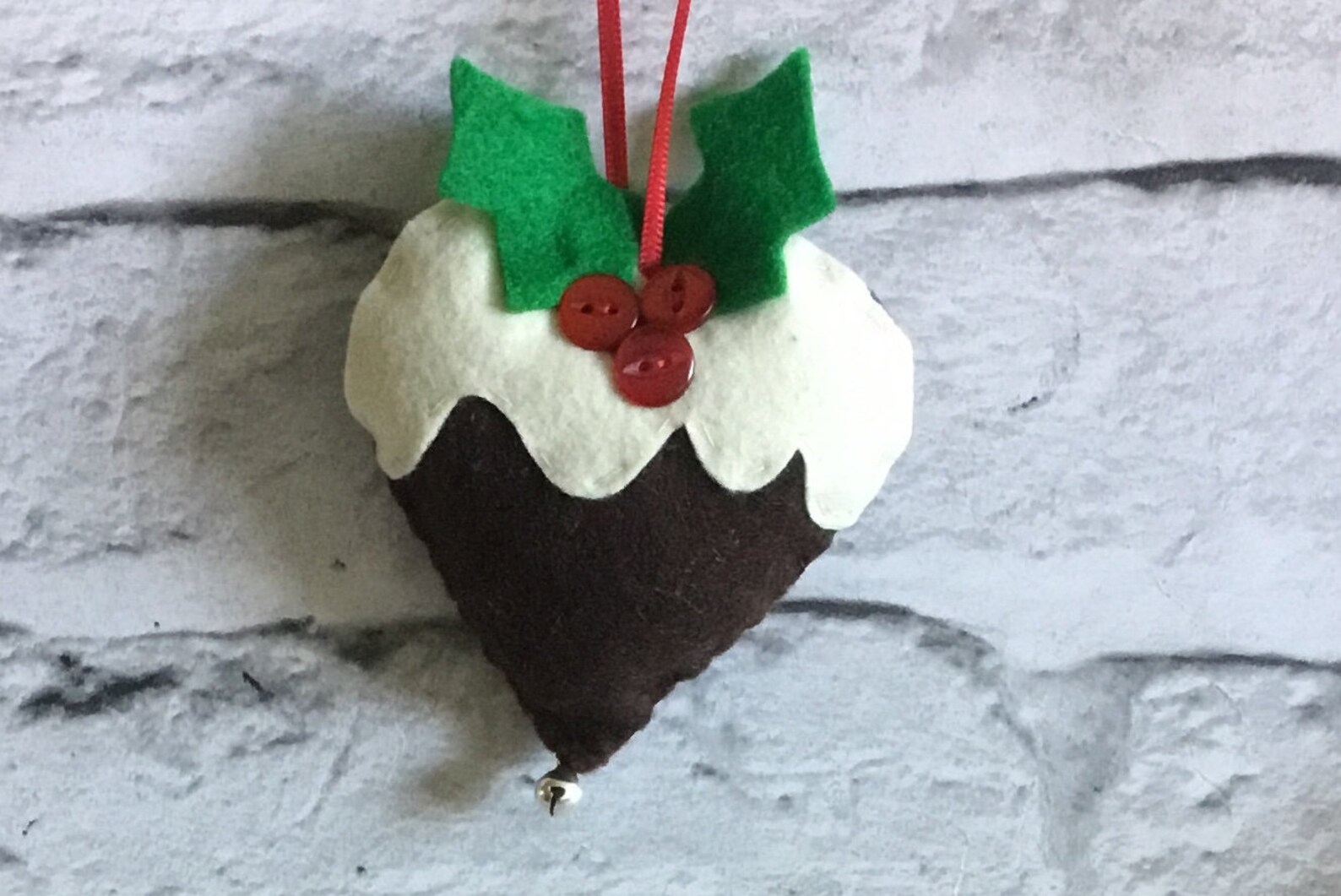 Christmas Pudding Decoration Cute Felt Heart Xmas Tree - Etsy UK