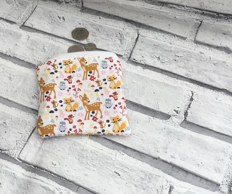 Animal Coin Purse Zipper Pouch Woodland Animal Gift Change - Etsy