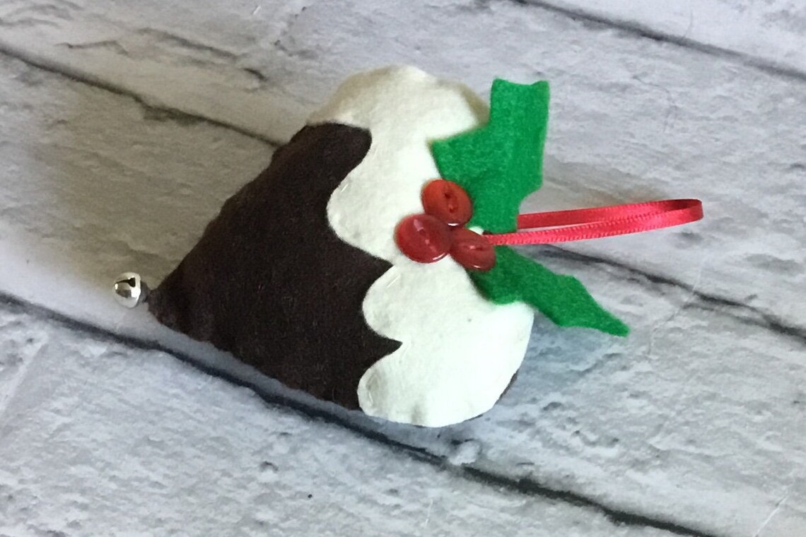 Christmas Pudding Decoration Cute Felt Heart Xmas Tree - Etsy UK