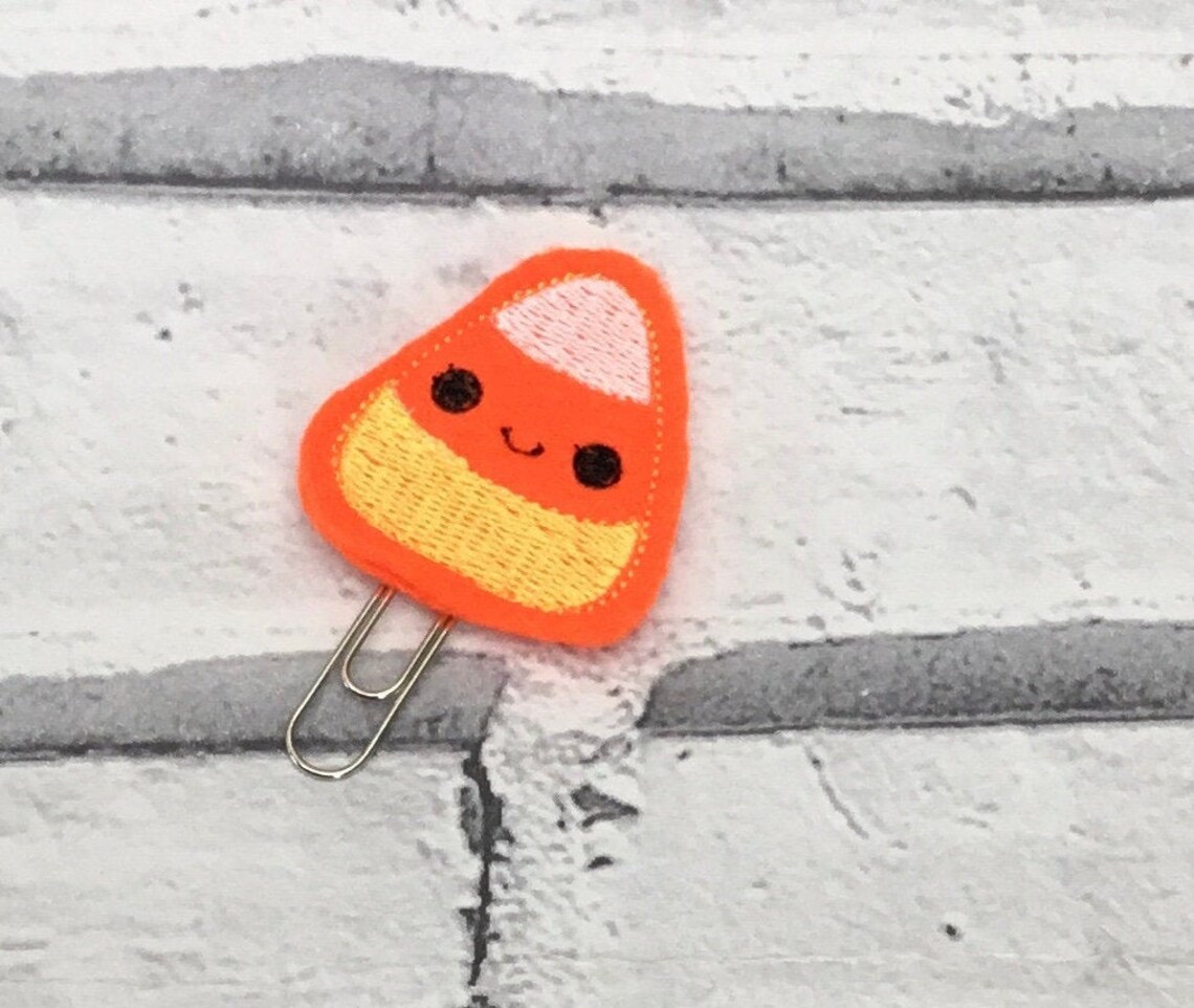 Candy corn feltie felt bookmark halloween themed felt candy | Etsy