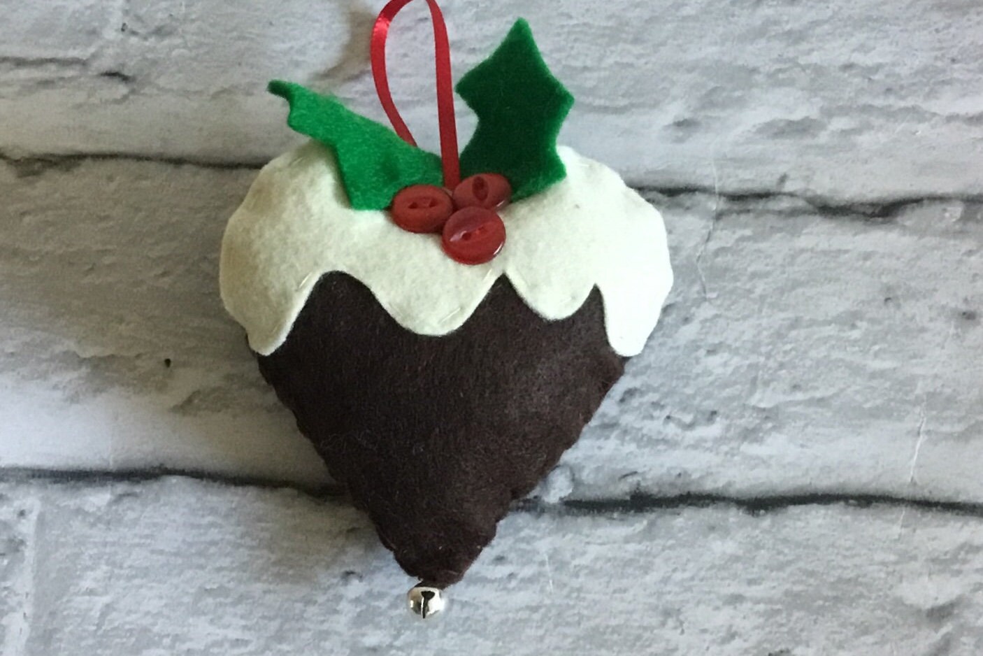 Christmas Pudding Decoration Cute Felt Heart Xmas Tree - Etsy UK