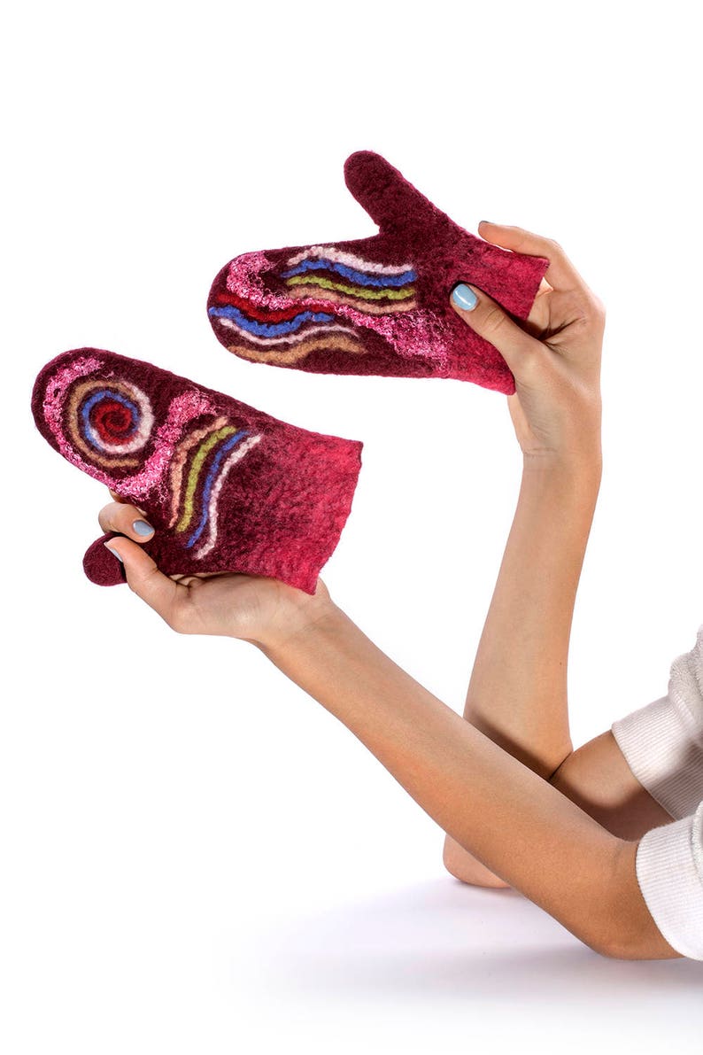 Mittens Children's Wool mittens handmade mitts of felted | Etsy