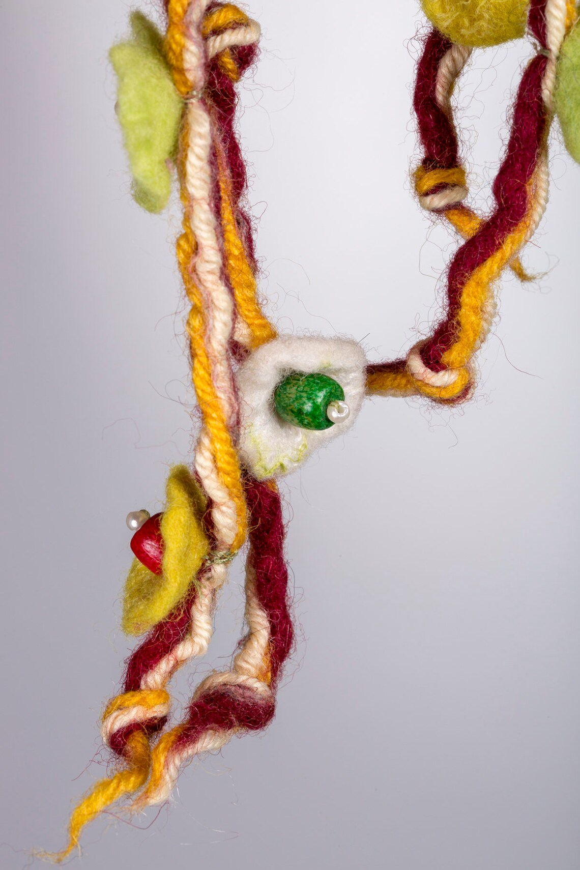 Necklace Colorful flowers female necklace wool necklace | Etsy