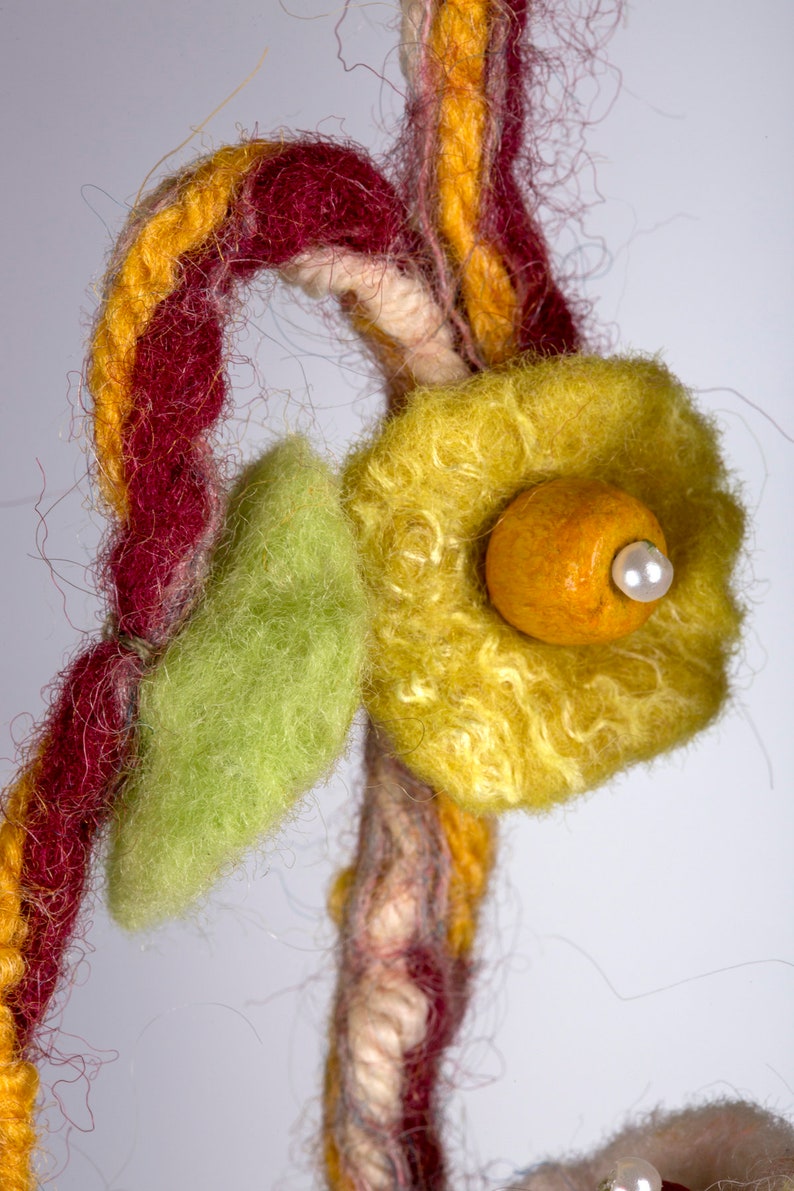 Necklace Colorful Flowers Female Necklace Wool Necklace - Etsy