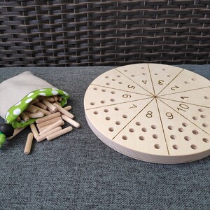 Number Counting Board, Montessori Counting Board, Ten Board, Numbers ...