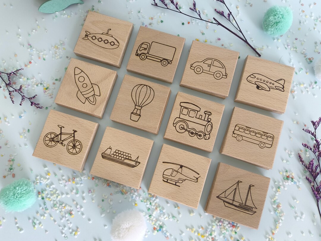 Wooden Memory Game, Montessori Matching Cards, Handmade Transportation ...