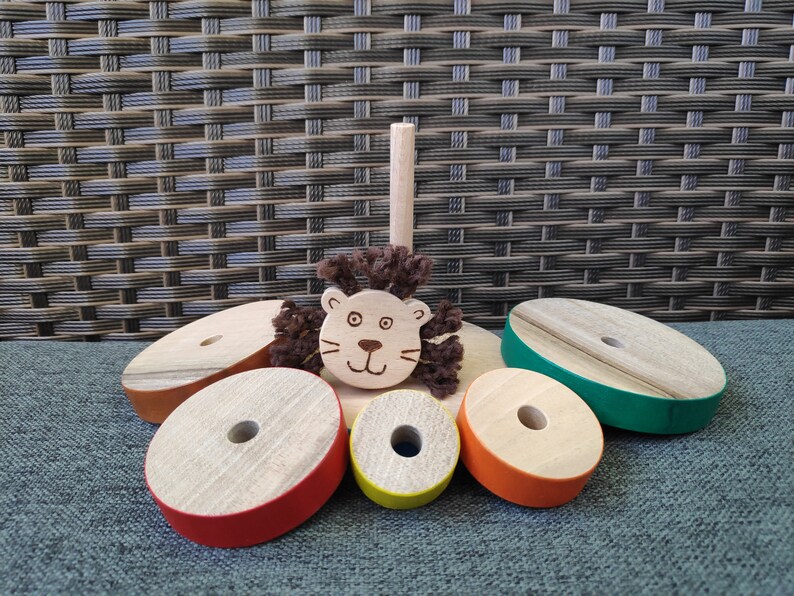 Wooden Stacking Toy, Montessori Toy, Wooden Stacker, Animal Stacker ...
