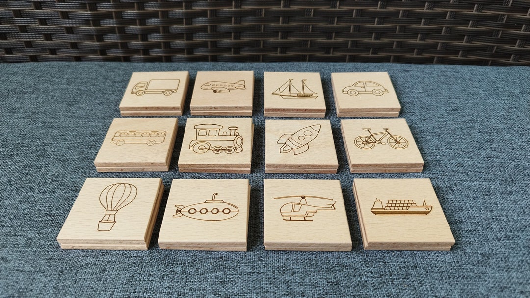 Wooden Matching Game, Memory Game, Memory 24 Pieces, Matching Cards ...