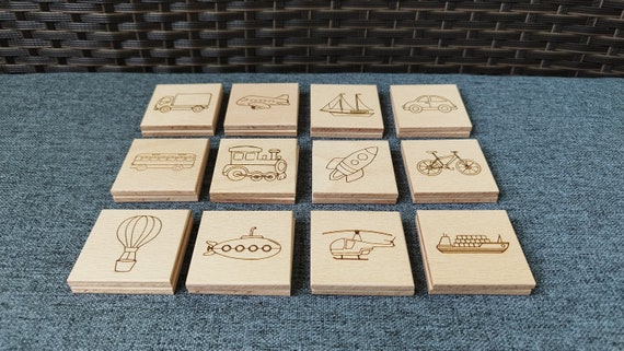 Wooden Matching Game Memory Game Memory 24 Pieces Matching - Etsy