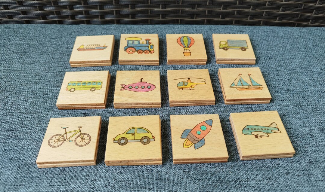 Memory-Spiel aus Holz, Montessori Spielzeug, Memory-Spiel für Kinder ...