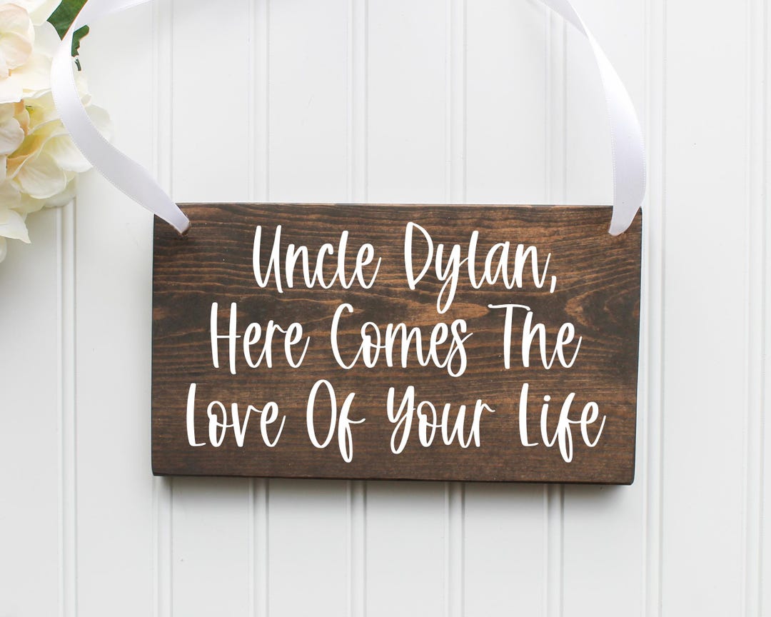 Here Comes the Bride Sign | Wedding Aisle Sign for Kids | Rustic Wooden ...