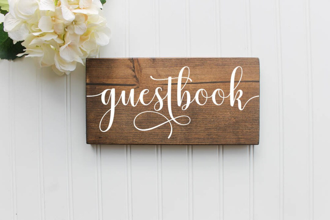 Guestbook Wooden Sign Rustic Wedding Guest Book Table Sign Handcrafted ...