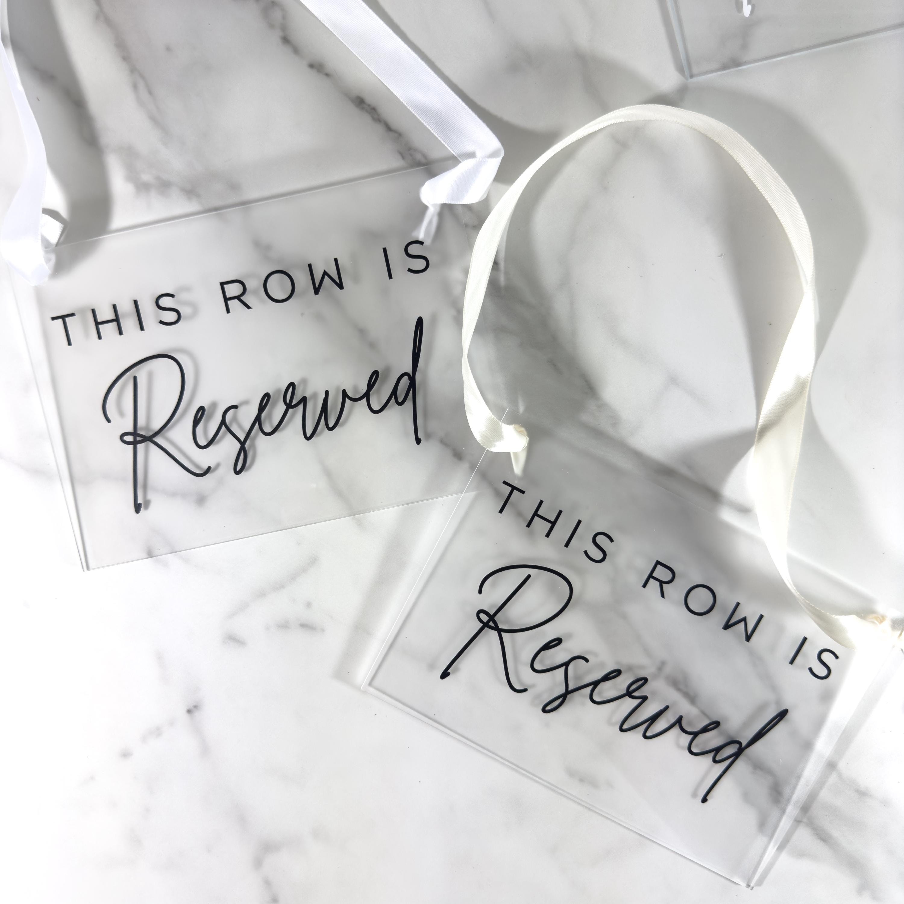Acrylic Reserved Row Sign: Wedding Ceremony Seating Decor - Etsy