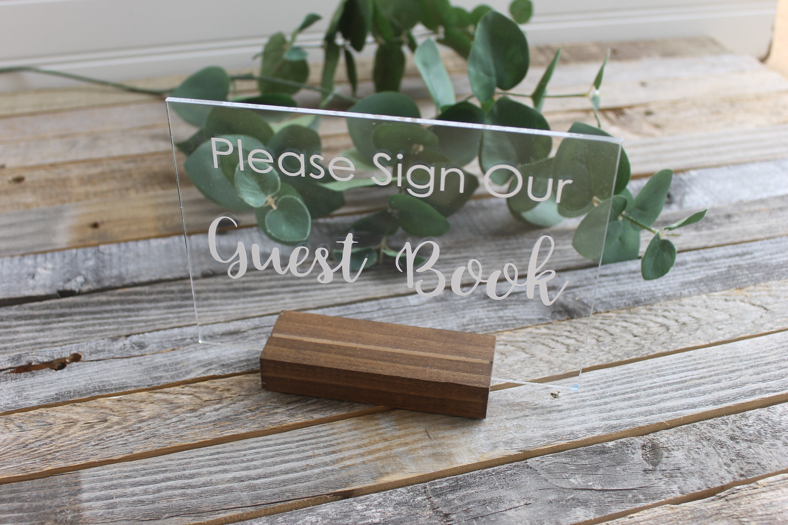 Guest Book Acrylic Table Sign 5x7 8x10 READY TO SHIP White | Etsy