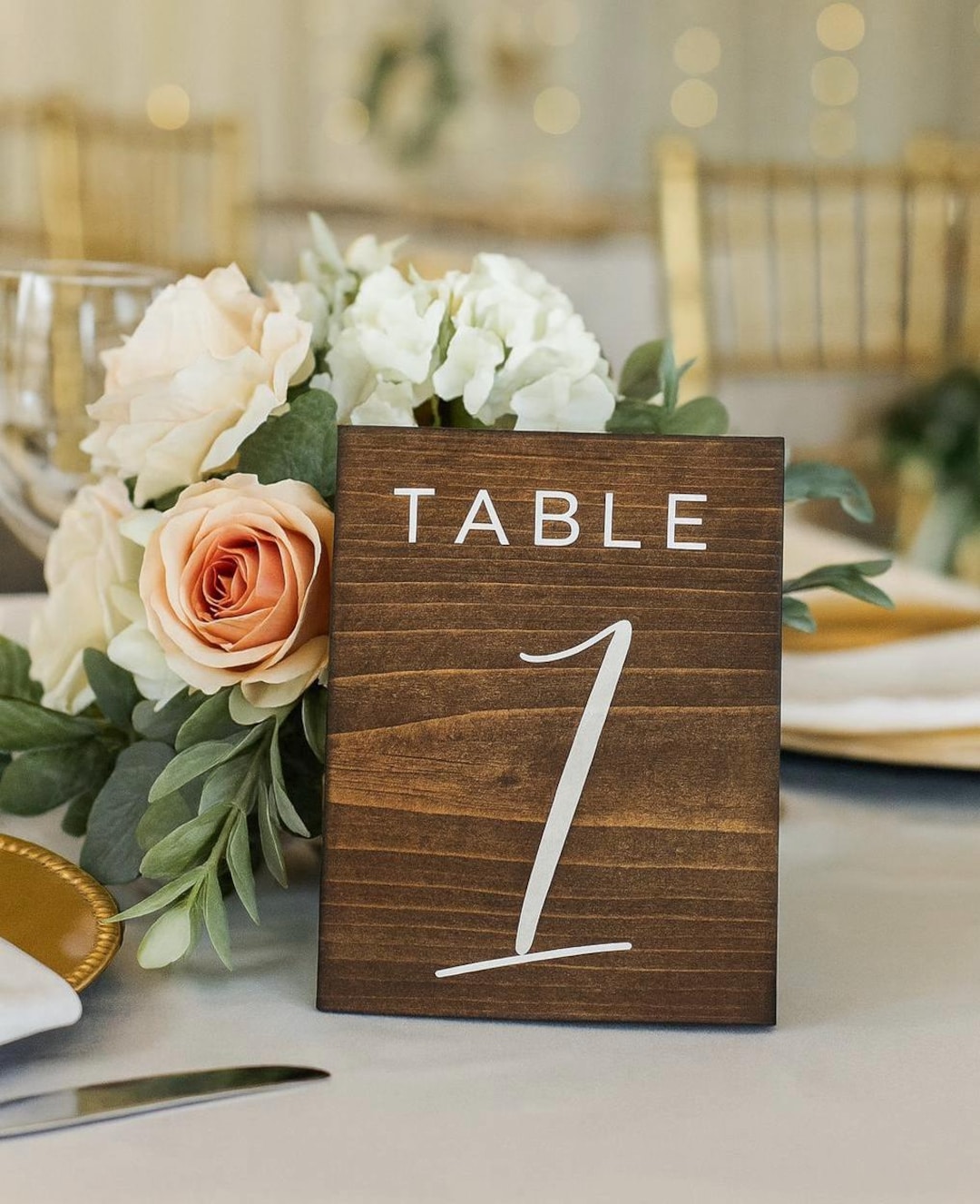 Rustic Wooden Table Numbers: Freestanding Wedding Decor - Etsy