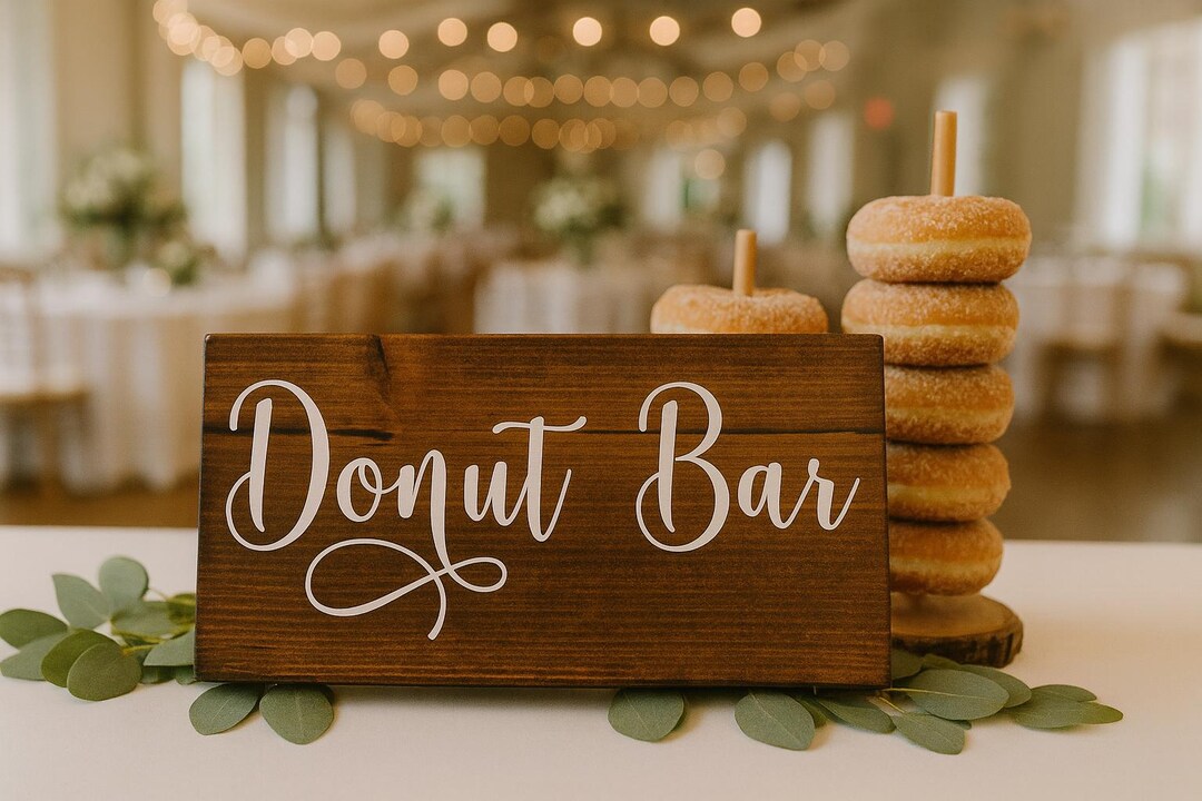 Donut Bar Sign | Rustic Wedding Reception Decor | Dessert Table or ...