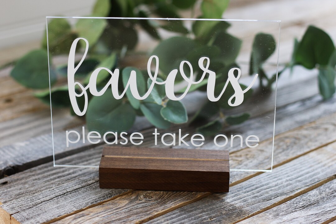 Favors Acrylic Table Sign| 5x7, 8x10| READY TO SHIP| White Silver Gold ...
