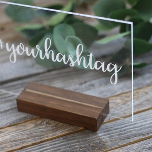 Custom Acrylic Table Sign| Hashtag Social Media| 5x7, 8x10| White ...