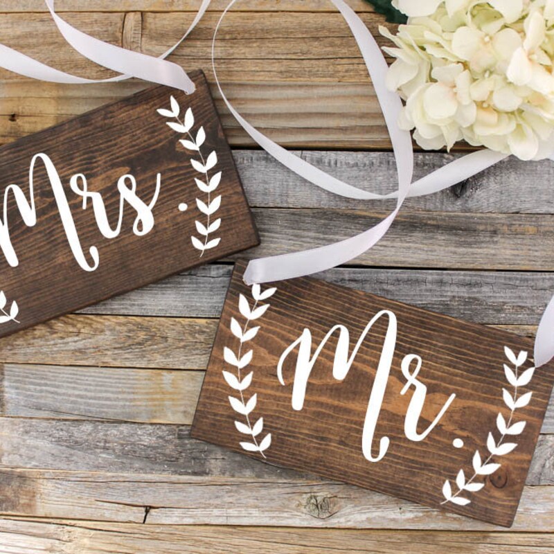 Mr Mrs Chair Signs - Etsy